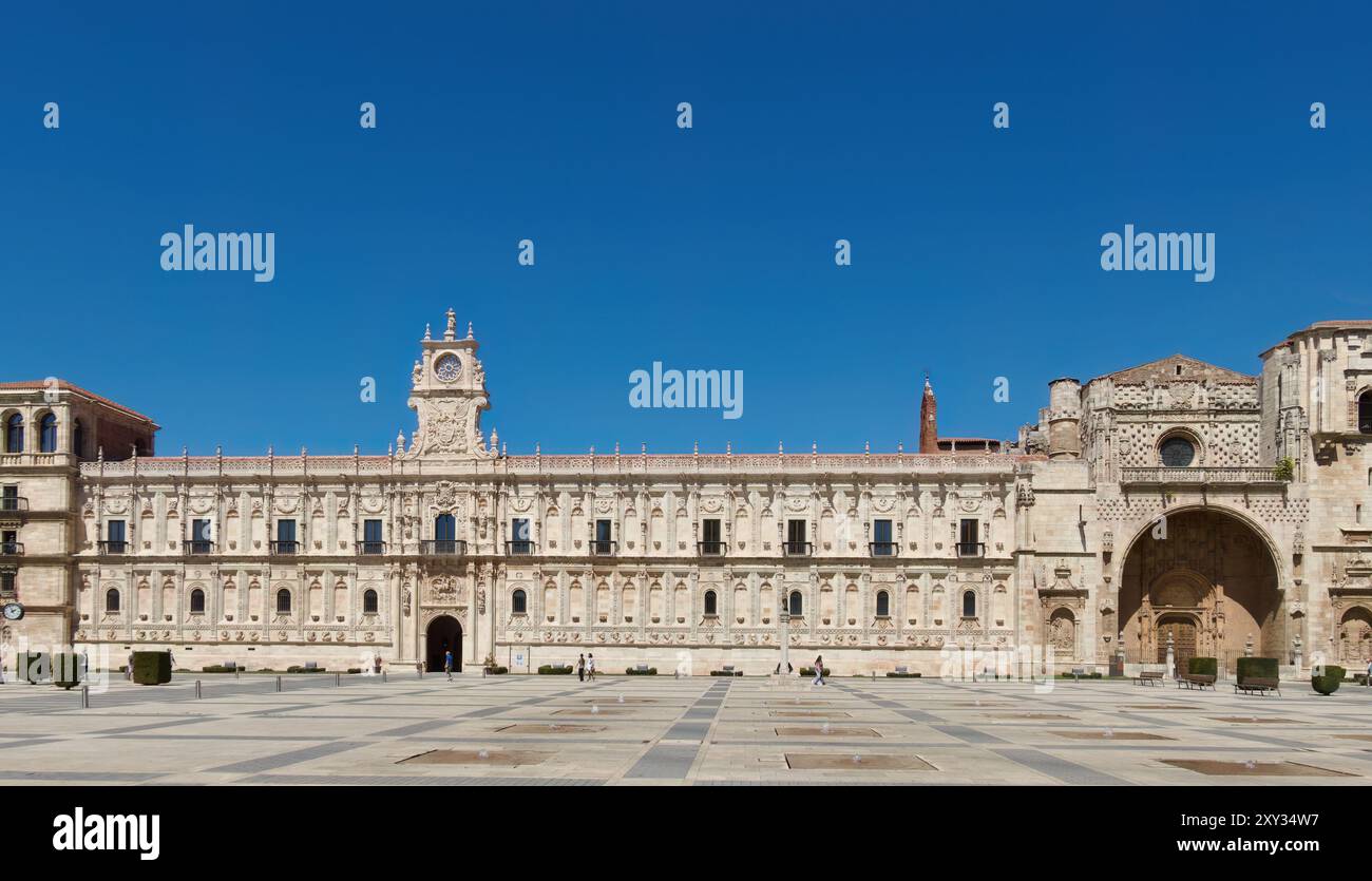 The plateresque facade of the 16th century Convento de San Marcos now ...