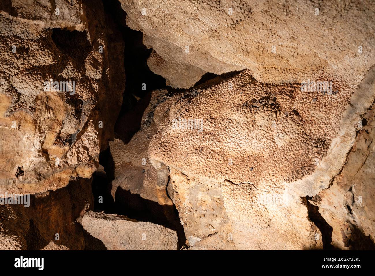 Photograph from the interior of Jewel Cave National Monument, Black ...