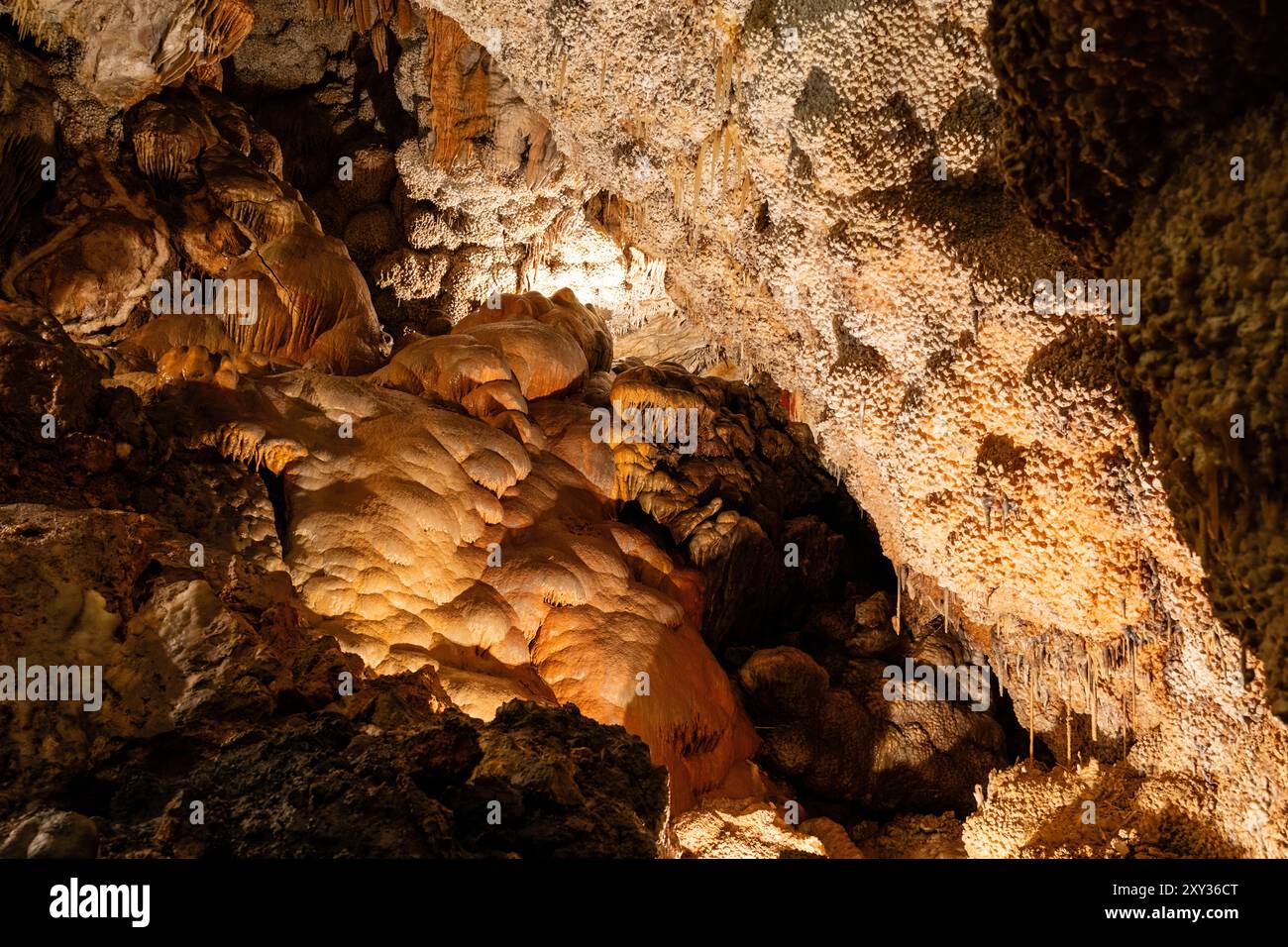 Photograph from the interior of Jewel Cave National Monument, Black ...