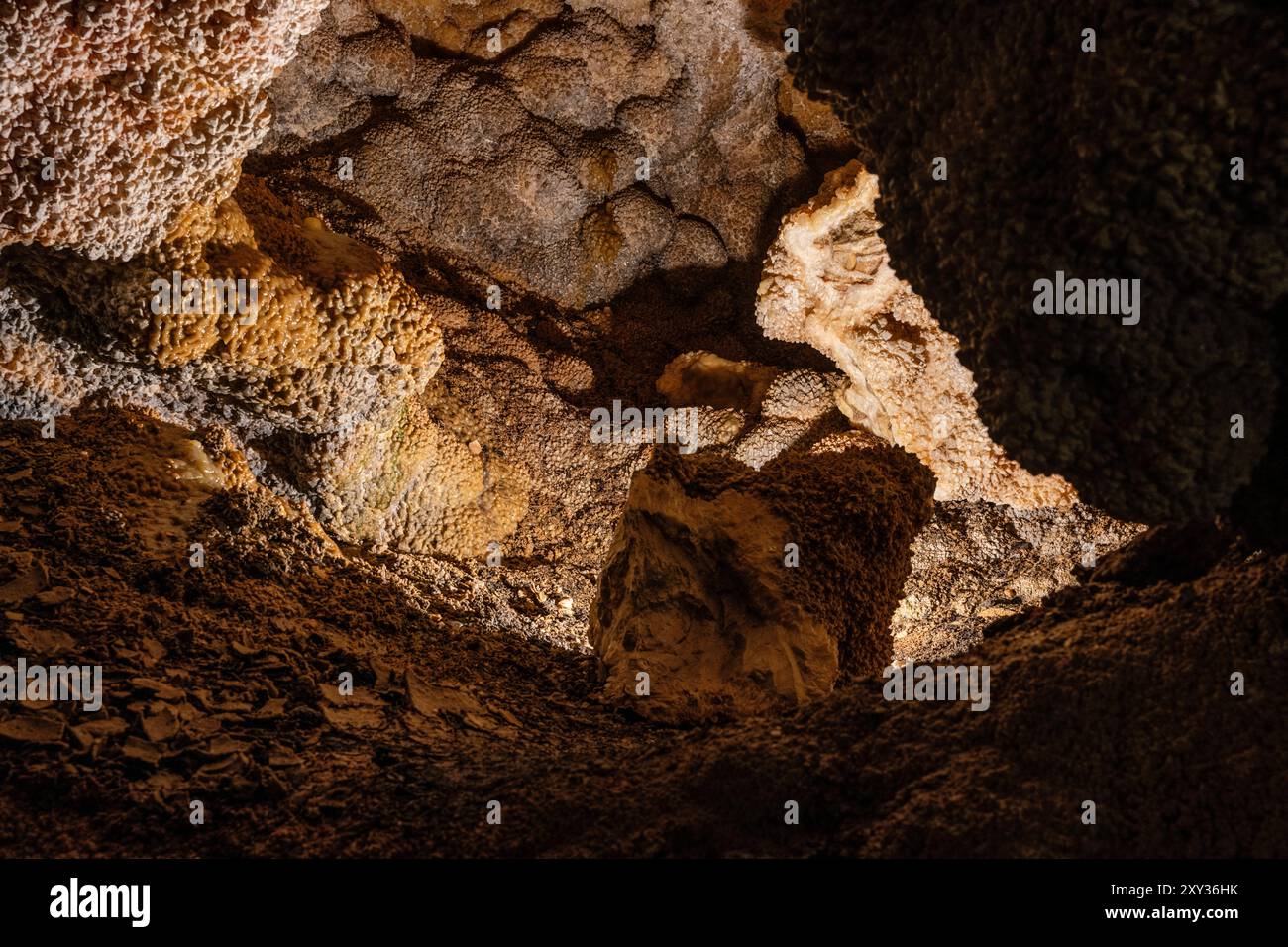 Photograph from the interior of Jewel Cave National Monument, Black ...