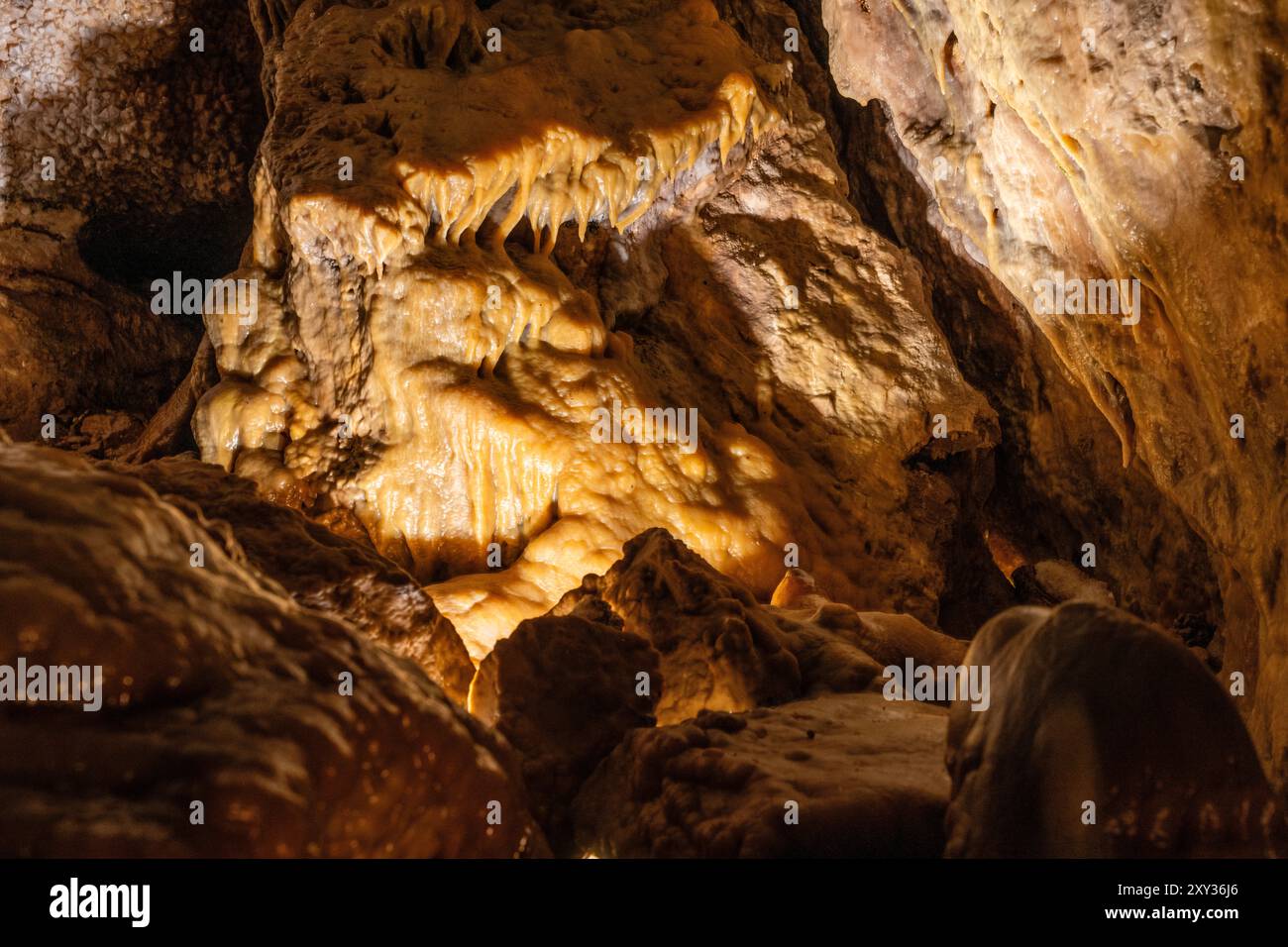 Photograph from the interior of Jewel Cave National Monument, Black ...