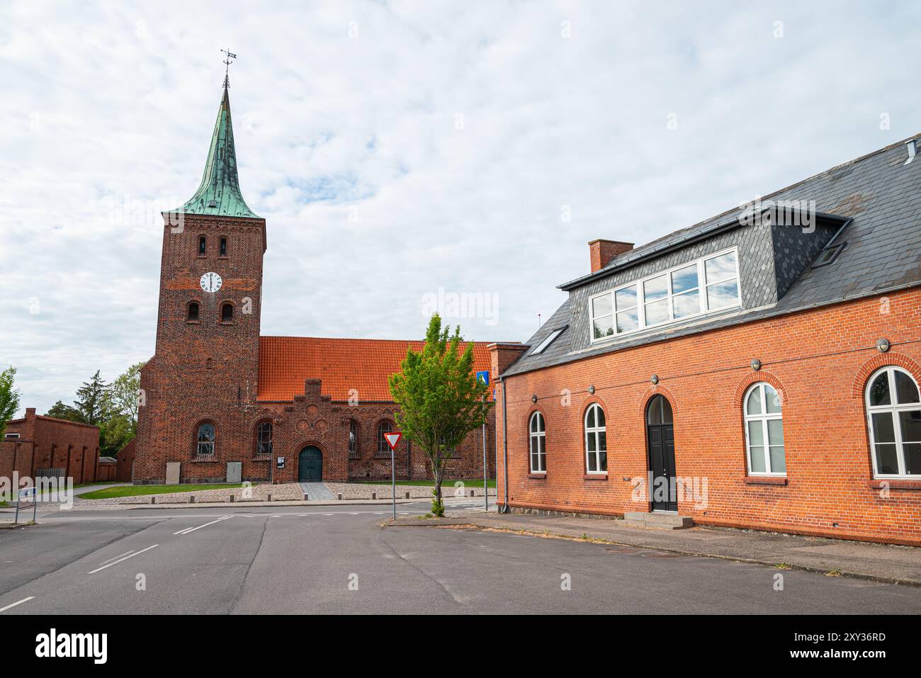 The church of Town of Rodby in Lolland in denmark Stock Photo - Alamy
