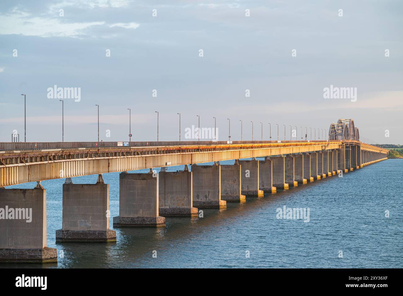The old bridge across Storstrommen waters in Denmark Stock Photo - Alamy
