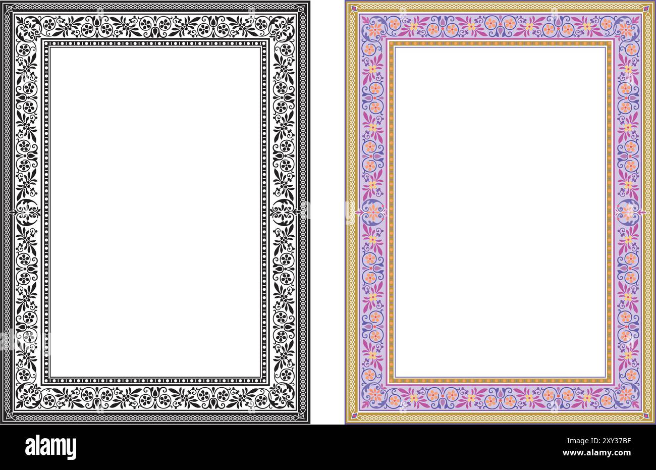 Vintage floral classic calligraphic retro vignette scroll frames ...
