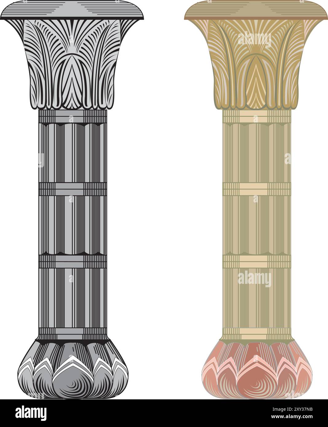 Realistic antique ionic column isolated on white background vector illustration Stock Vector ...