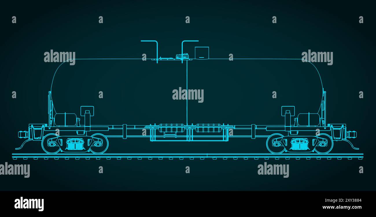 Stylized vector illustration of a railway tank car Stock Vector Image ...