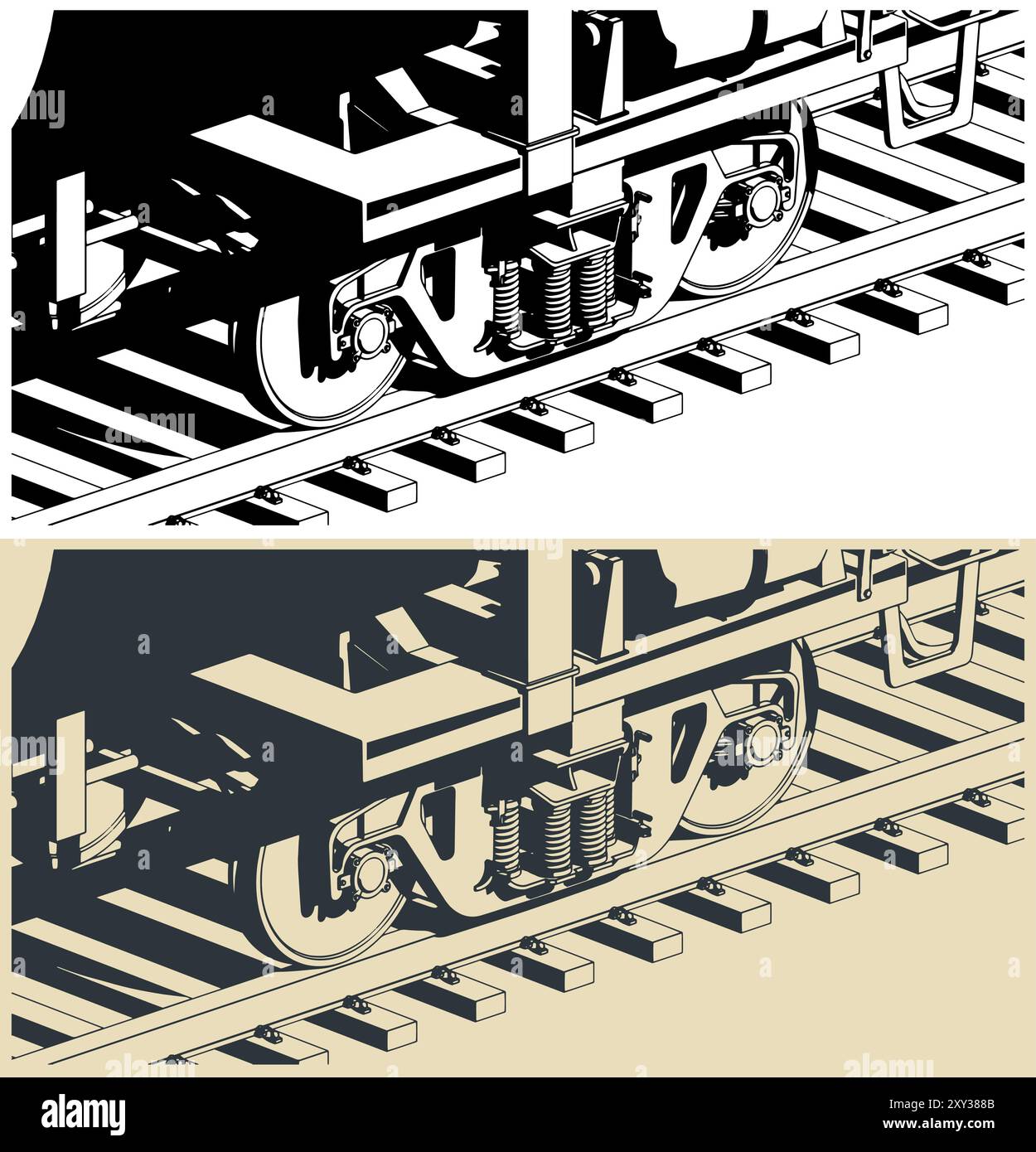 Close up railroad track Stock Vector Images - Alamy