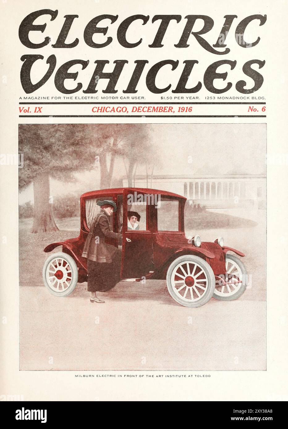 Milburn Electric Car. Vintage Cover illustration of Electric Vehicles ...