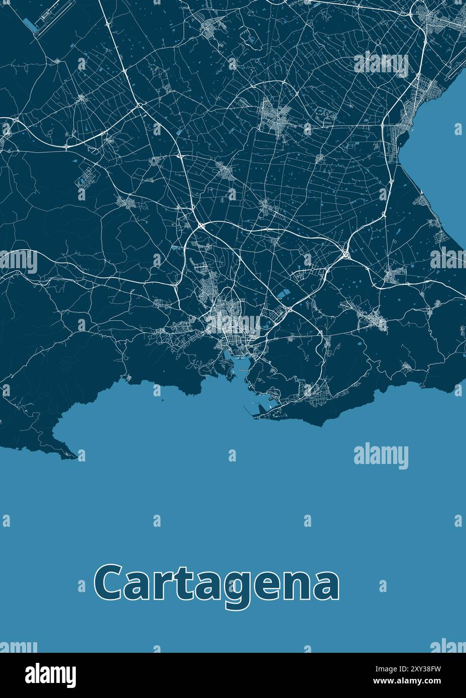 Cartagena, Spain blueprint map poster art Stock Vector Image & Art - Alamy