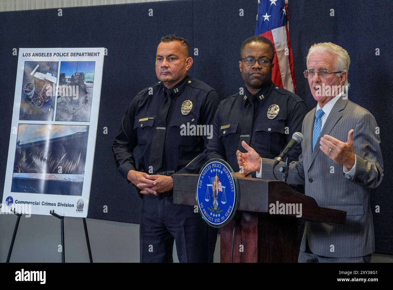 Los Angeles City Council President Paul Krekorian, at podium, joined by ...