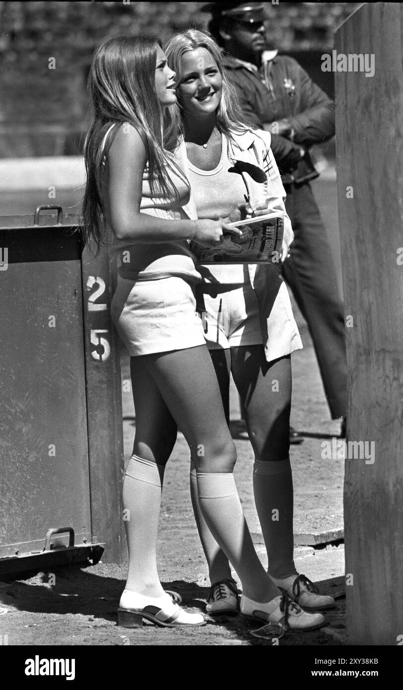 Oakland Athletics ball girls Debbie Sivyer and Mary Barry before 1972 ...