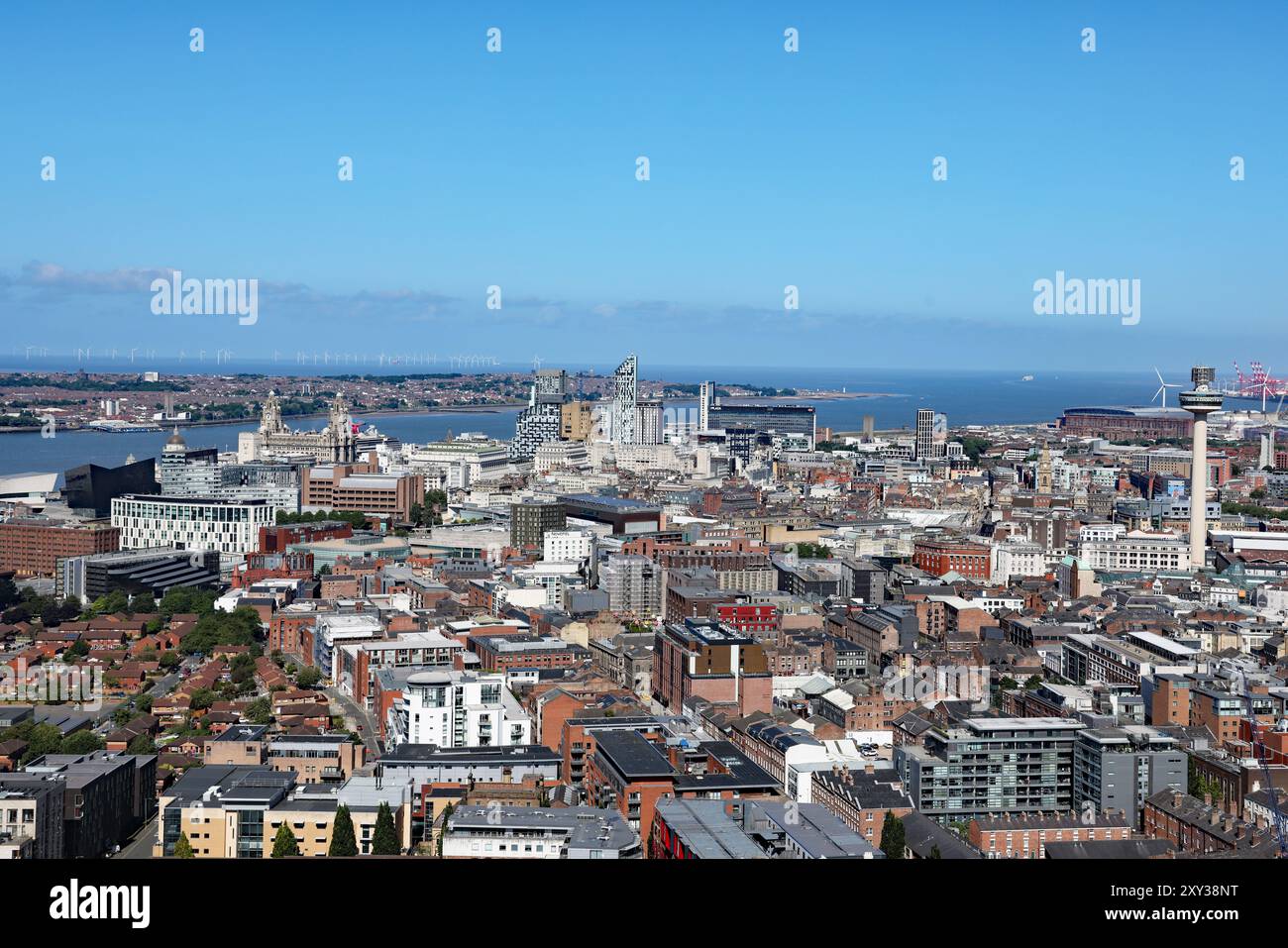 Liverpool Skyline From The Anglican Cathedral Viewing Platform Stock ...
