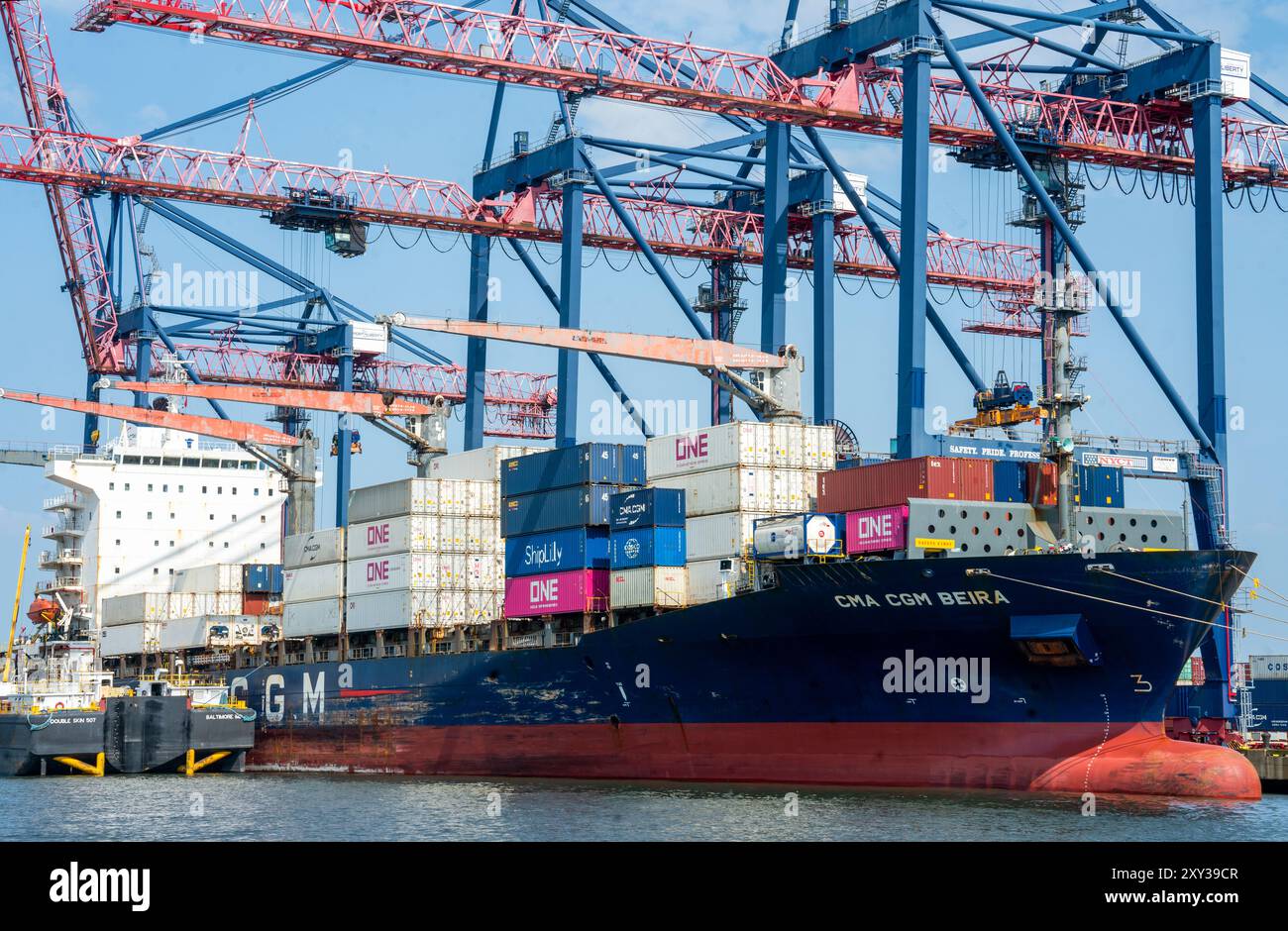 A container ship docked in Port Liberty Bayonne, which is operated by ...
