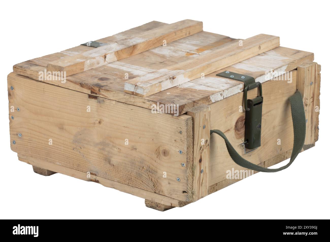 Ammunition crate isolated on white background Stock Photo - Alamy