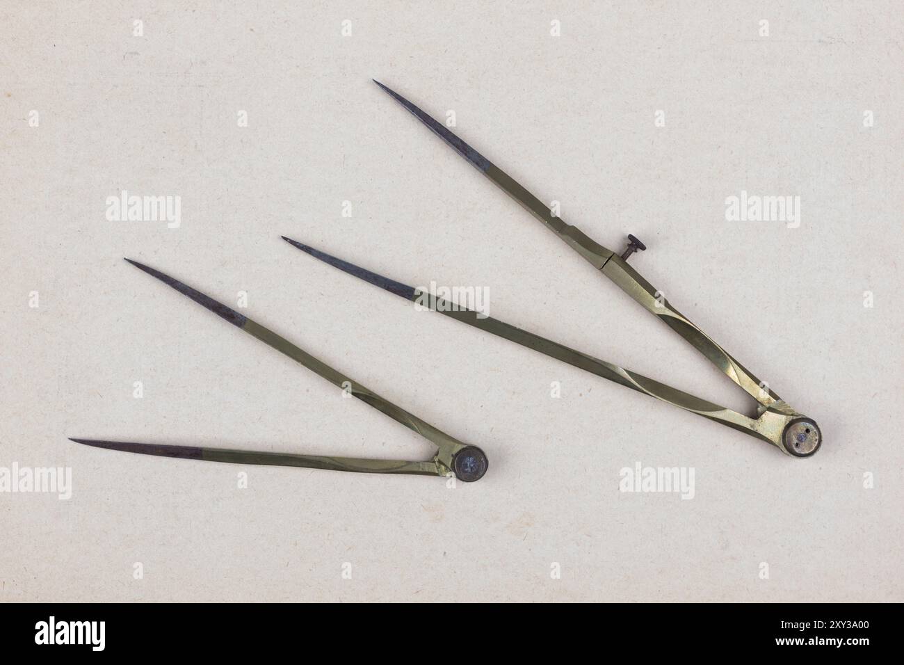 vintage bronze dividers calipers nautical navigation chart tool on ...