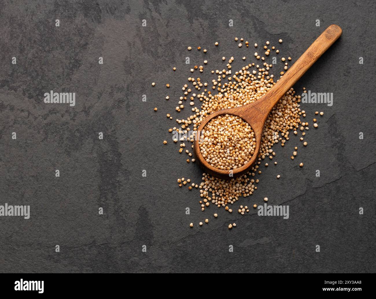 Amaranth popping, gluten free, grain cereal in spoon - Amaranthus Stock ...