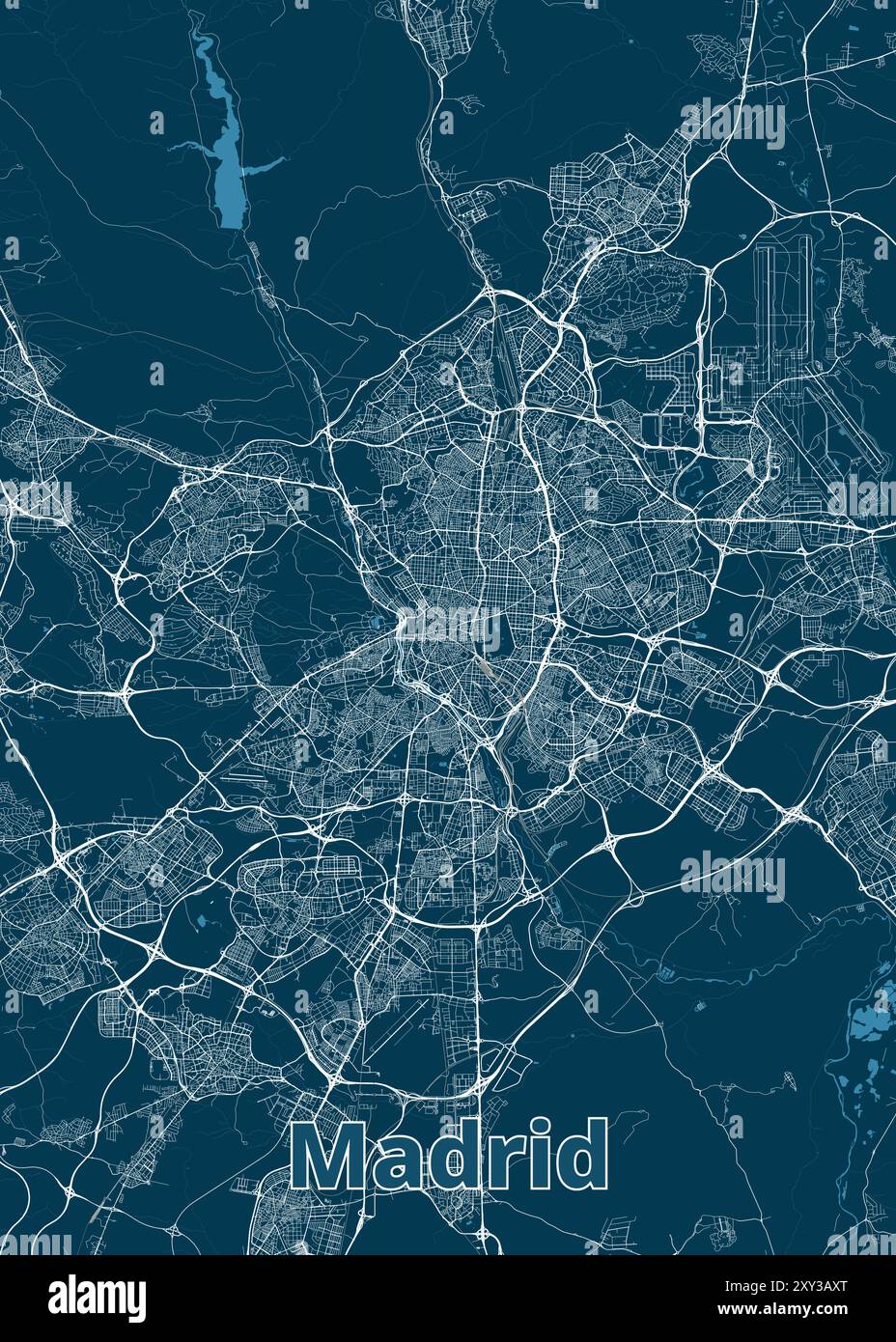 Madrid, Spain blueprint map poster art Stock Vector Image & Art - Alamy