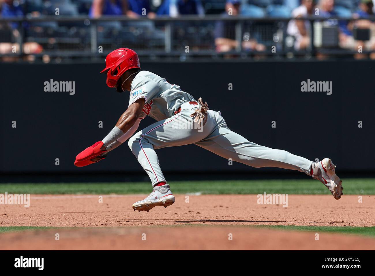 August 25, 2024: Philadelphia Phillies center fielder Johan Rojas (18 ...