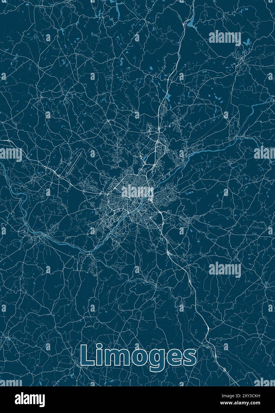 Limoges vector outline map hi-res stock photography and images - Alamy