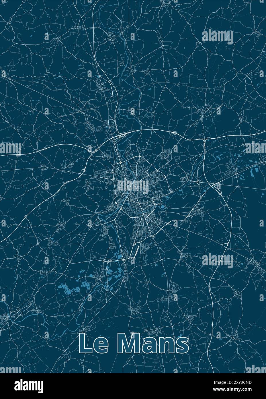 Le Mans, France artistic blueprint map poster Stock Vector Image & Art ...