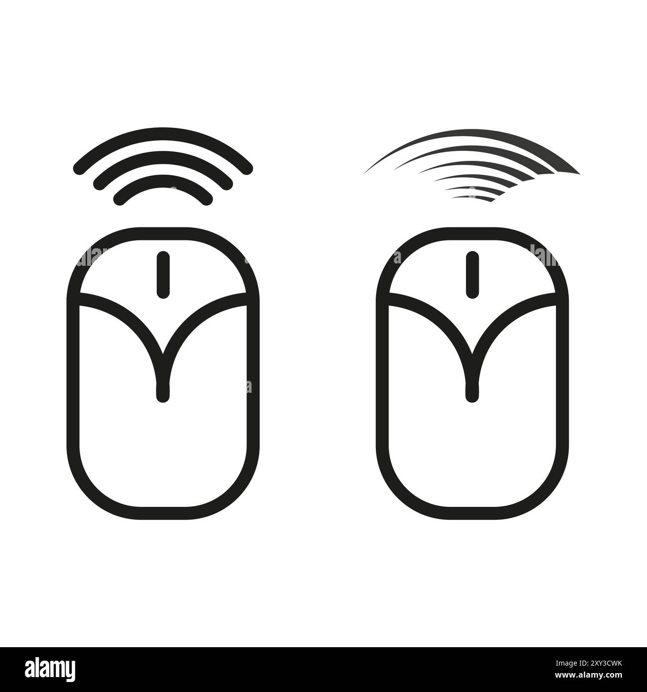 Wireless computer mouse icons. Abstract vector technology symbols. Wi ...