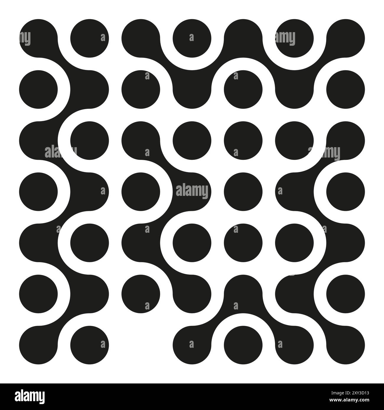 Abstract geometric pattern. Black circular shapes. Symmetrical ...