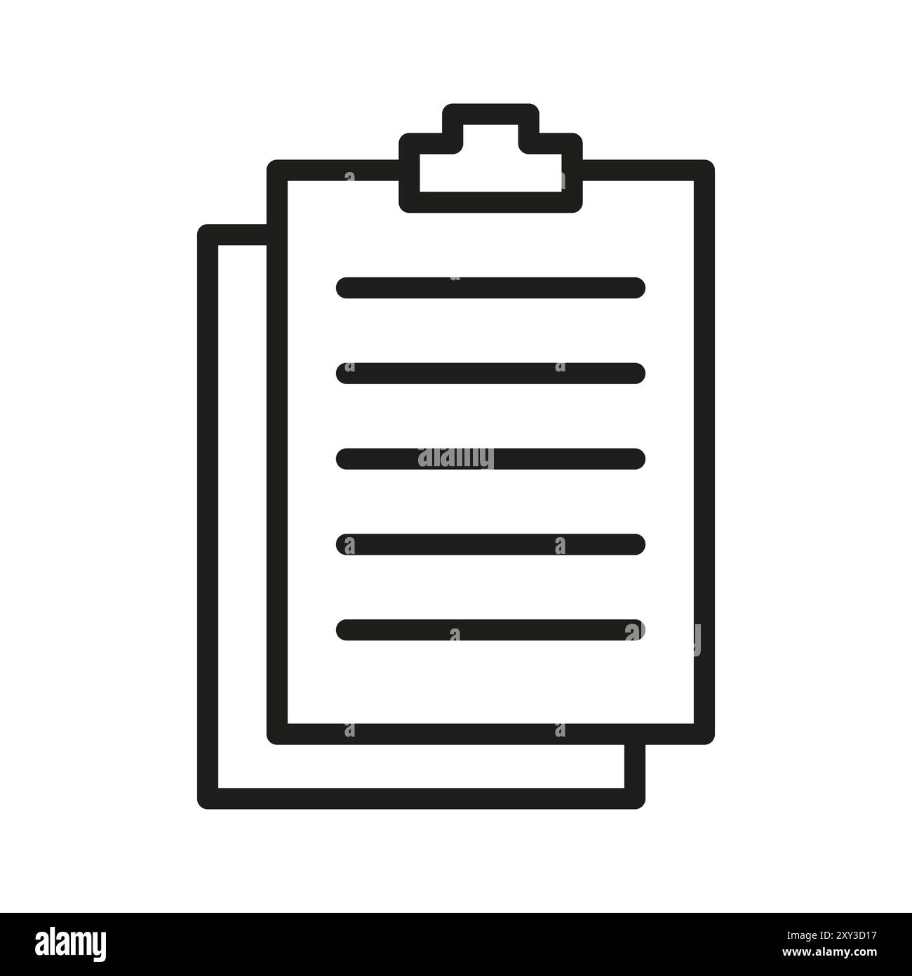 Clipboard icon. Task list symbol. Document holder shape. Simple line ...