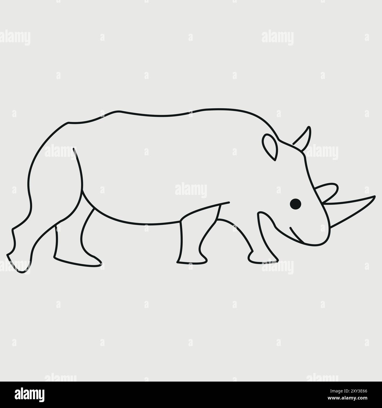 Rhino grey illustration, vector rhino and rhino animal vector ...
