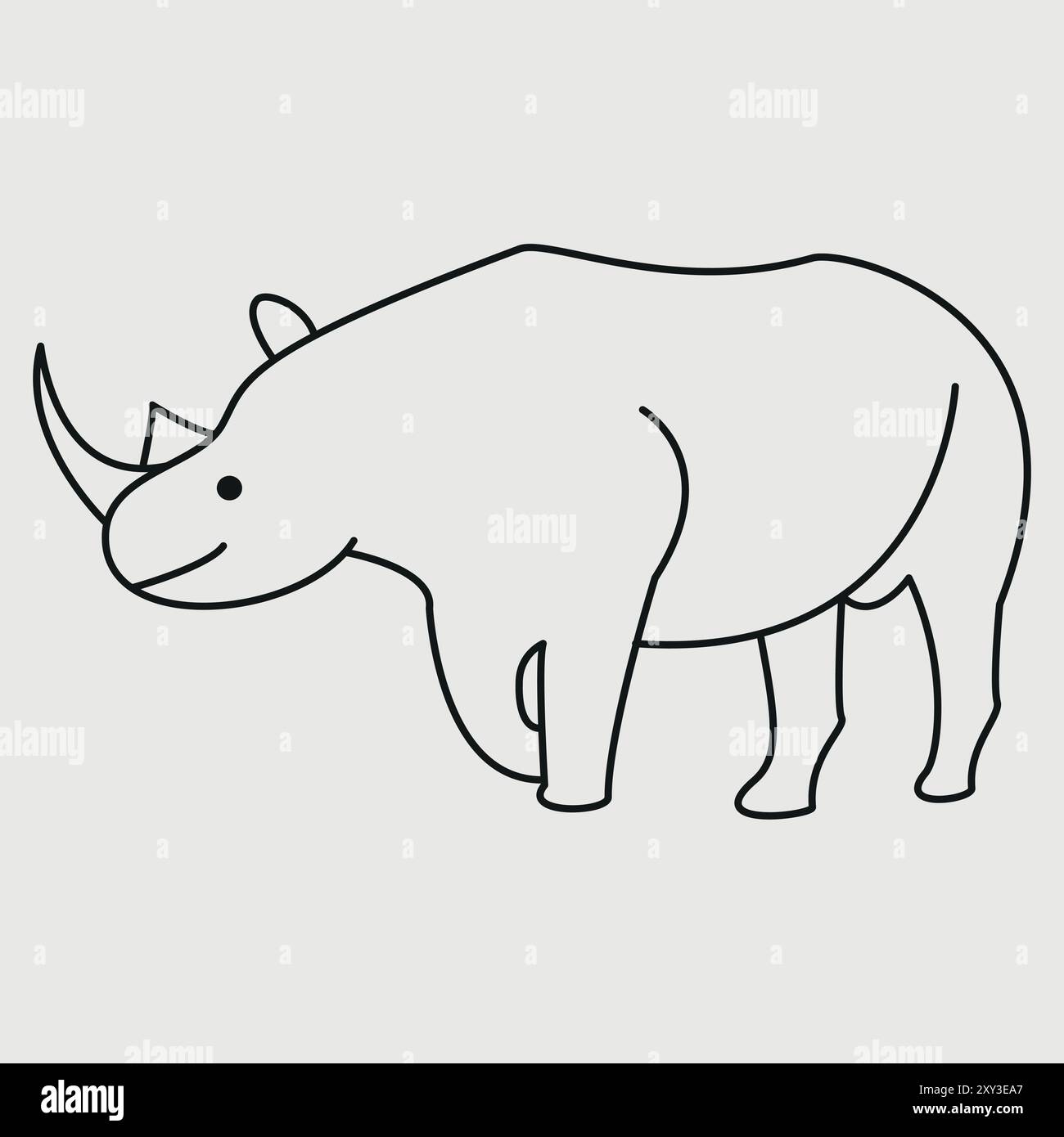 Rhino grey illustration, vector rhino and rhino animal vector ...