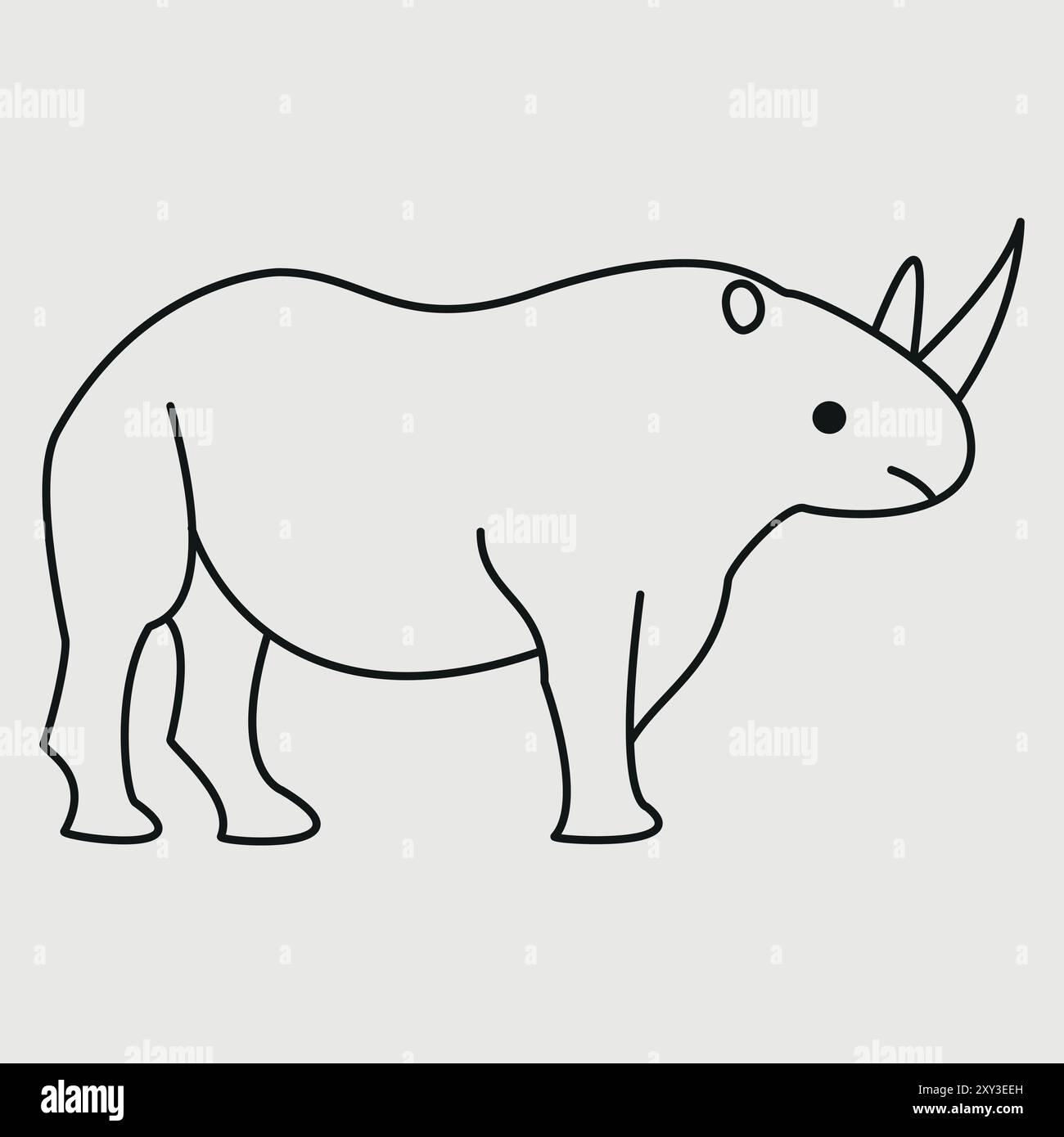 Rhino grey illustration, vector rhino and rhino animal vector ...