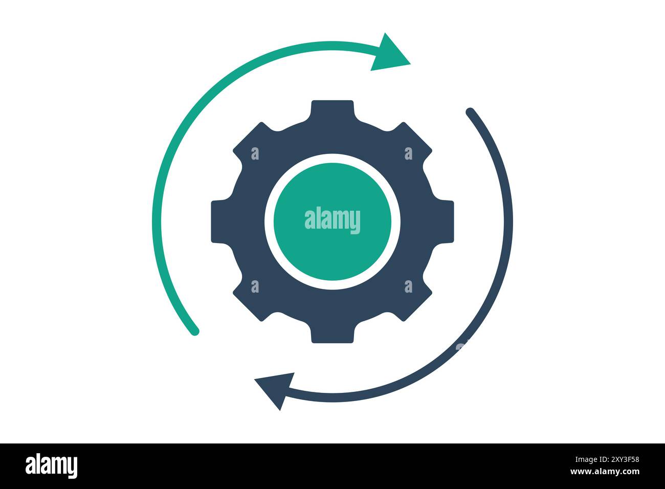 Operation icon. solid icon style. gear with arrow. icon related to ...