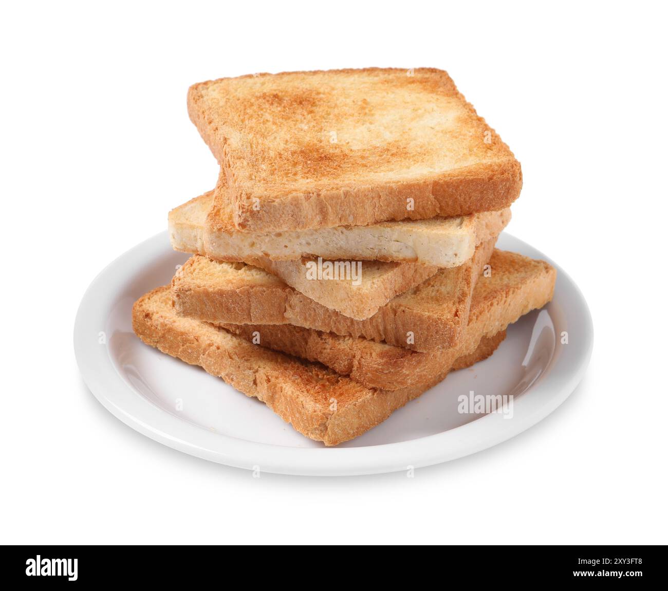 Stack of delicious toasts isolated on white Stock Photo - Alamy