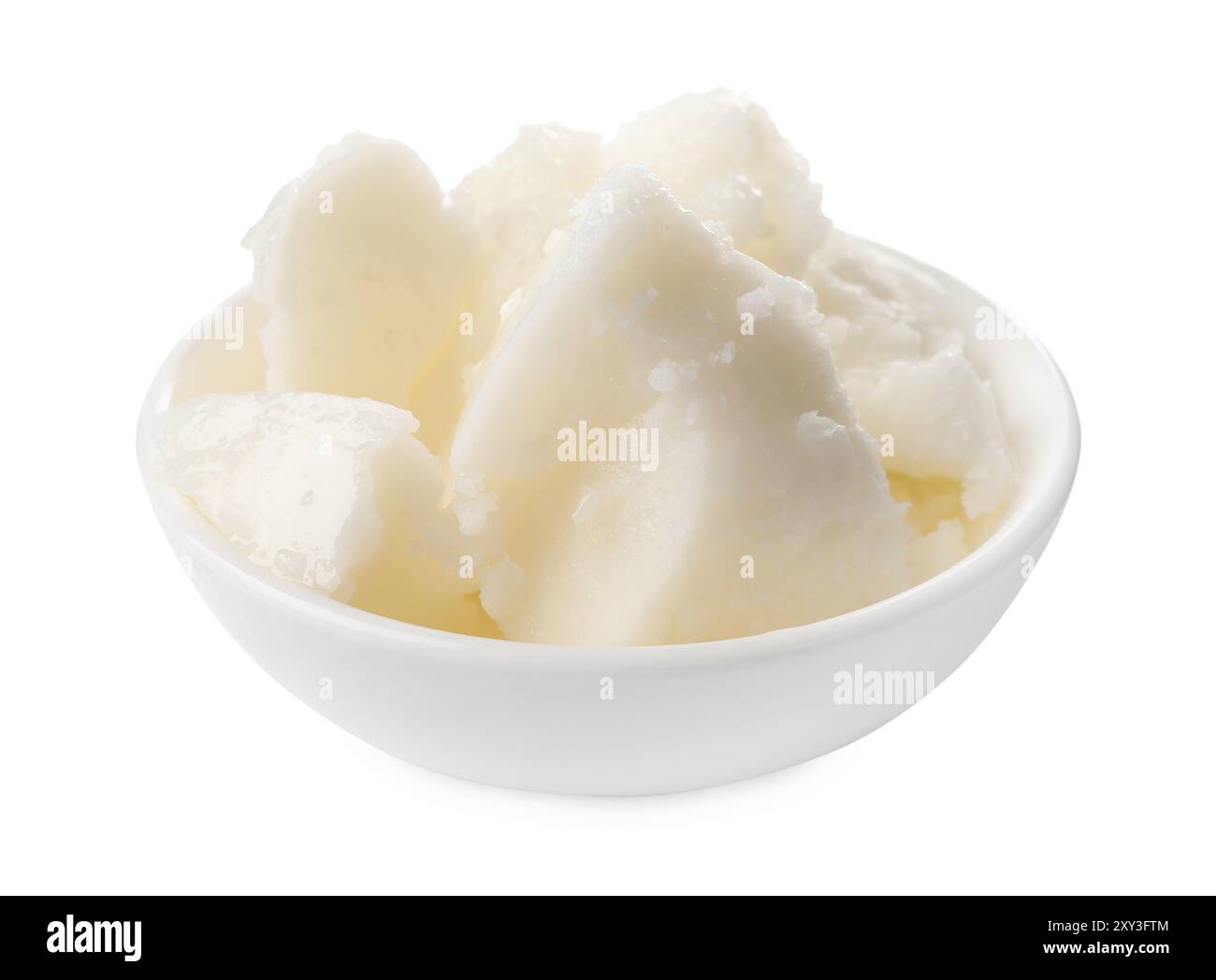 Natural shea butter in bowl isolated on white Stock Photo - Alamy