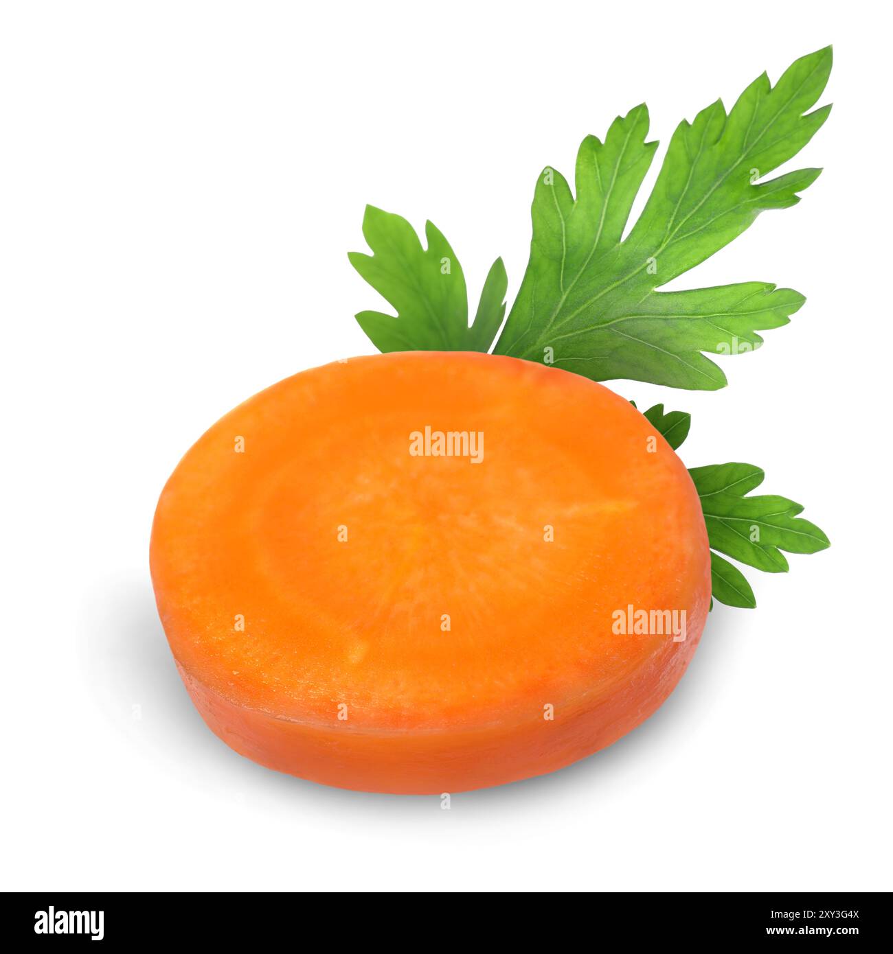 Round carrot slice and parsley isolated on white Stock Photo - Alamy