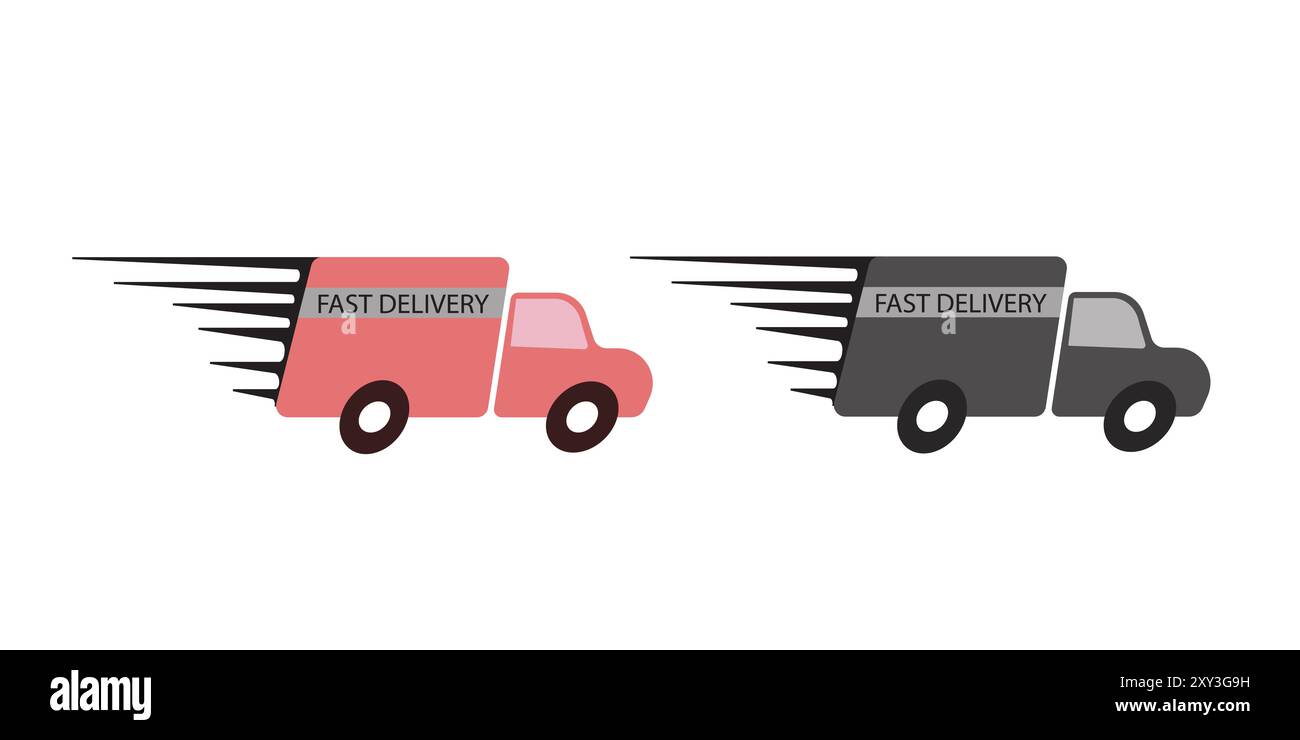 Delivery Truck icon set. Express delivery trucks icons. Fast shipping ...