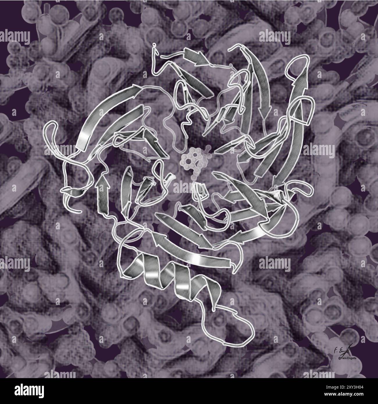 Illustration of a small-molecule inhibitor bound to the embryonic ...