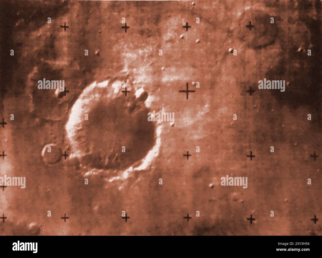 25 kilometre-wide crater on the surface of Mars, taken in 1974 by the ...