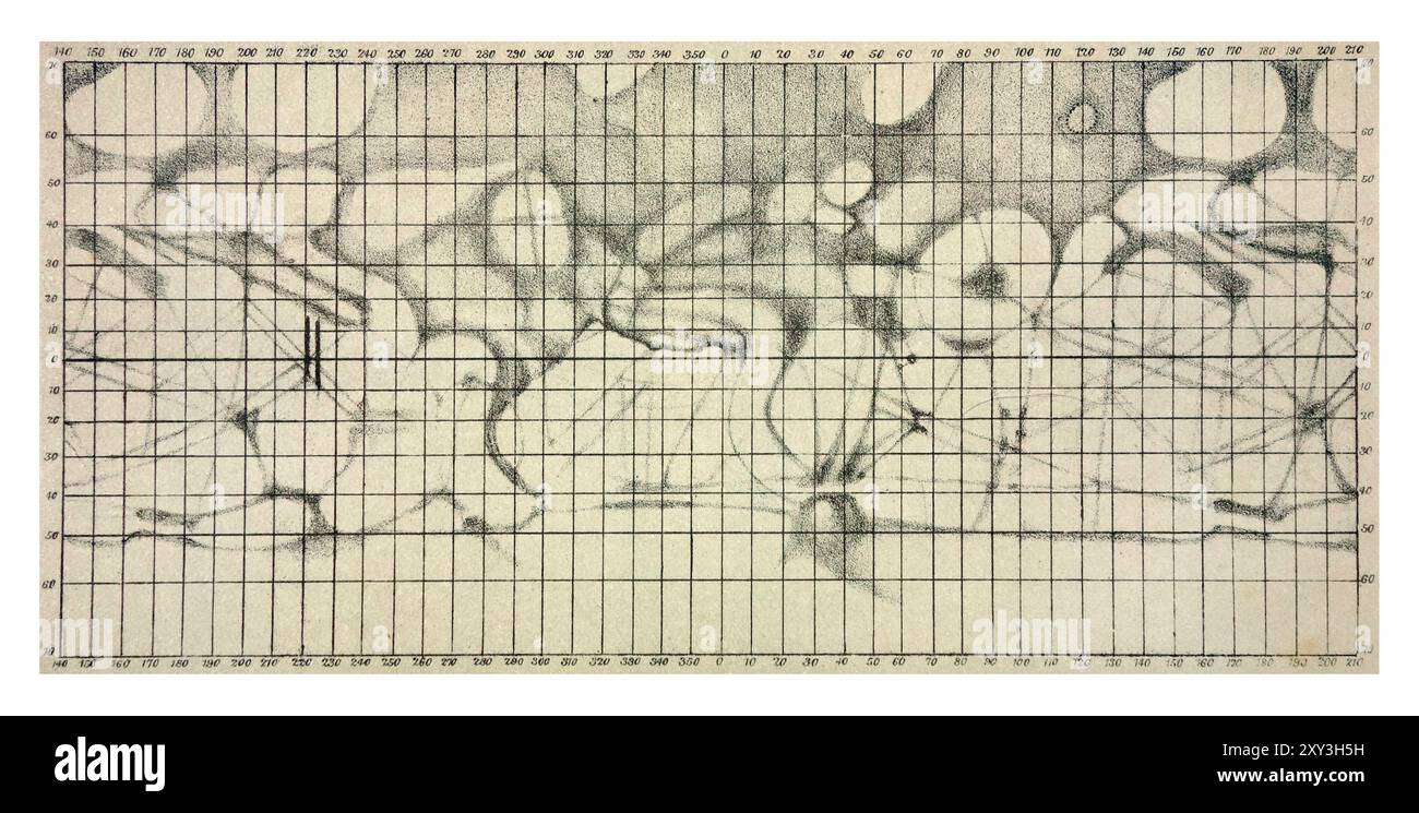 Italian astronomer Giovanni Schiaparelli's map of Mars in 1882 ...