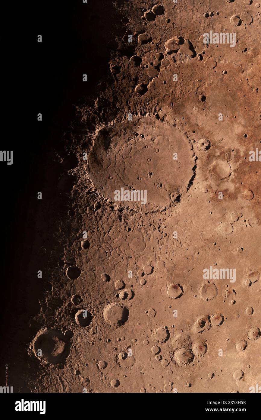 Illustration of the Schiaparelli crater on Mars. Schiaparelli is a ...
