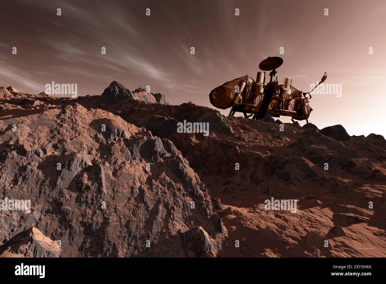 Illustration of NASA's Viking 1 Lander on Mars. Viking 1 made the first ...