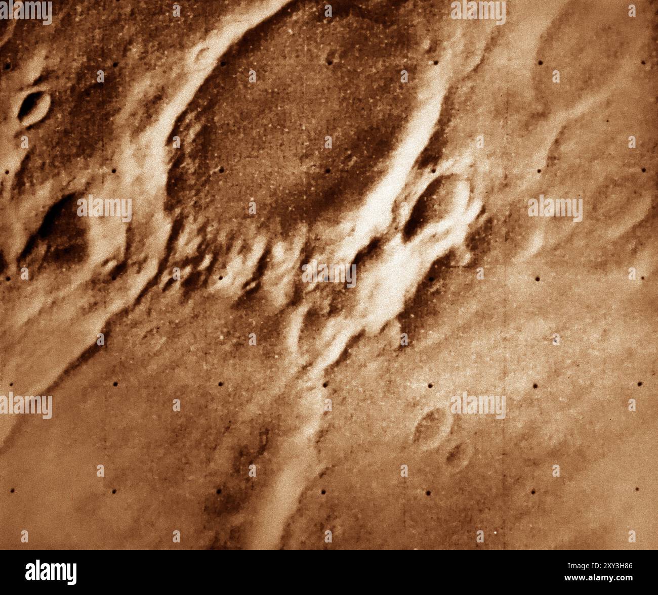 Mariner 7 image of craters on the surface of Mars. This is part of the ...