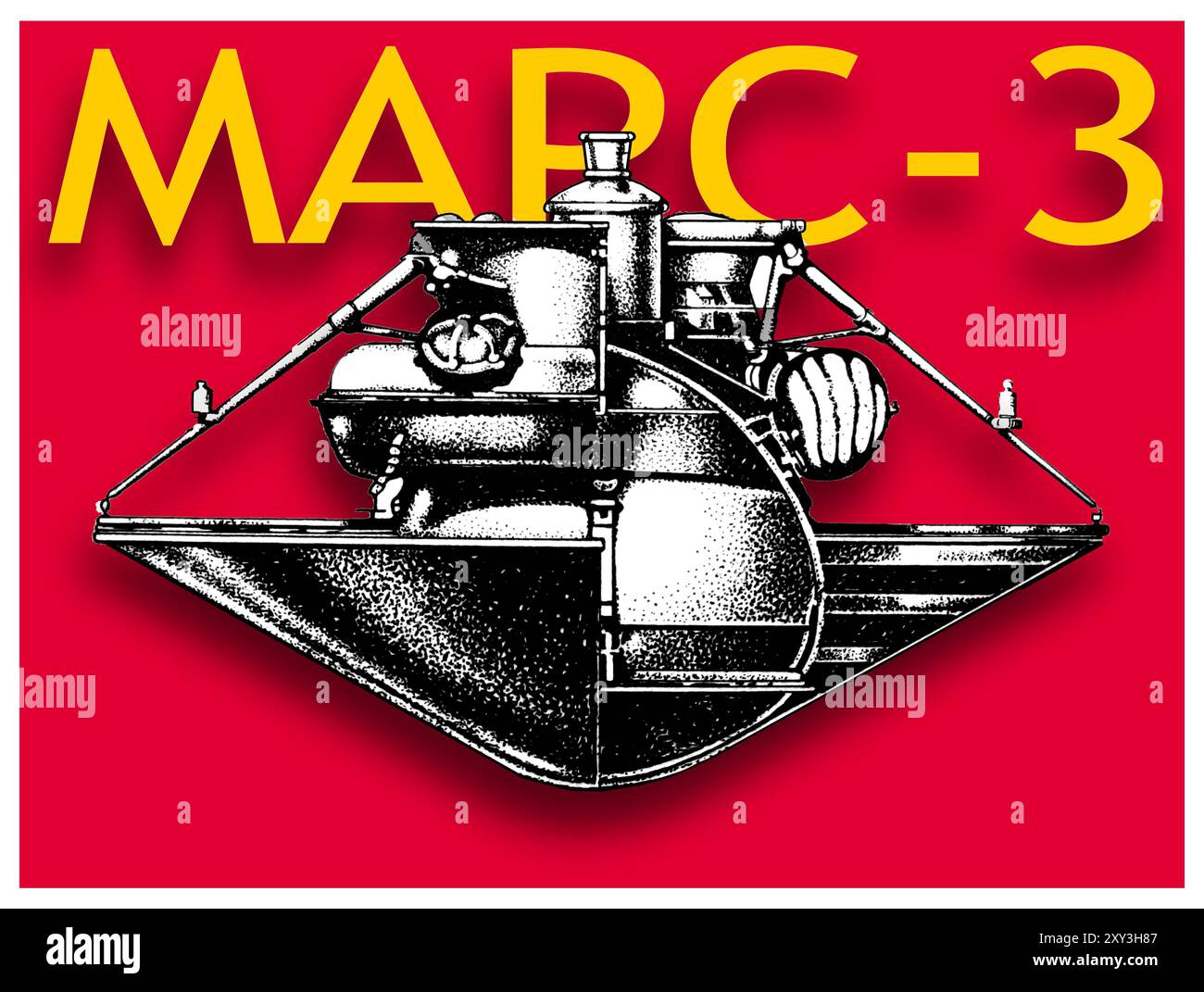 Mars 3 lander, illustration. Mars 3 was a Soviet unmanned space probe ...