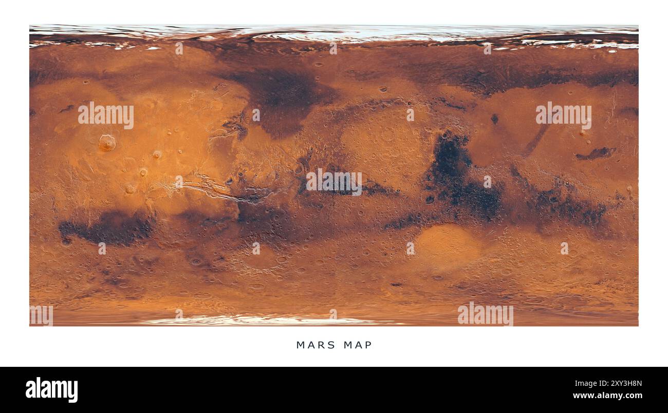 Mars map made by data of the early NASA Viking Missions in the 1970s ...