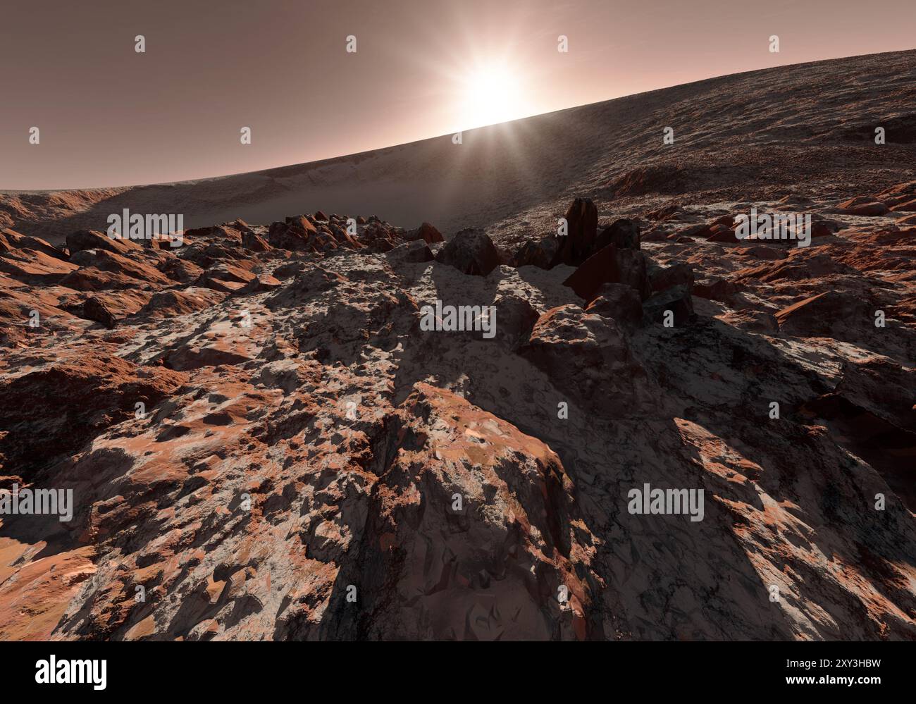 Illustration of the surface on Mars Stock Photo - Alamy