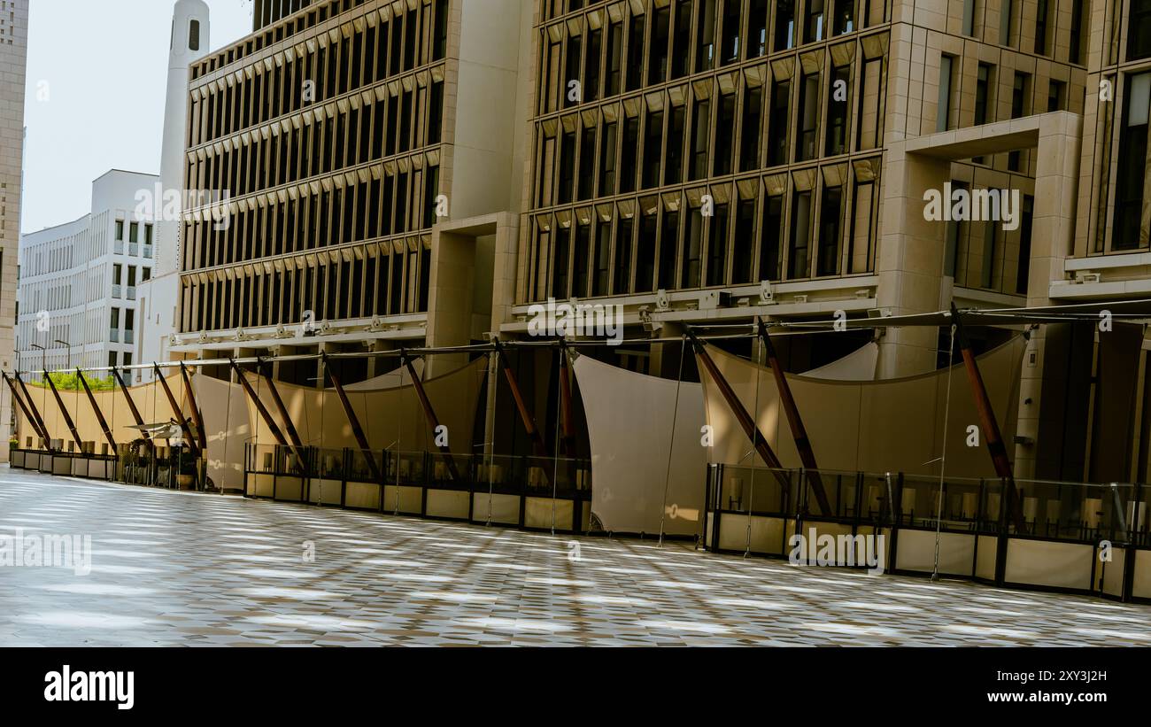 interior design of a modern street with greenery in flowerpots. High ...