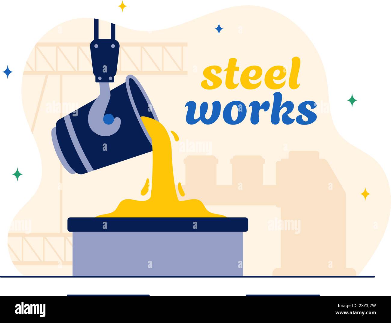 Steel works furnace Stock Vector Images - Alamy