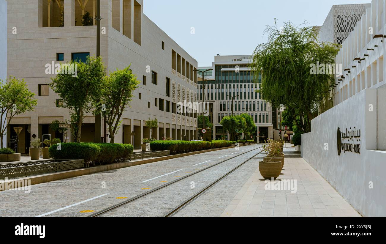interior design of a modern street with greenery in flowerpots. High ...
