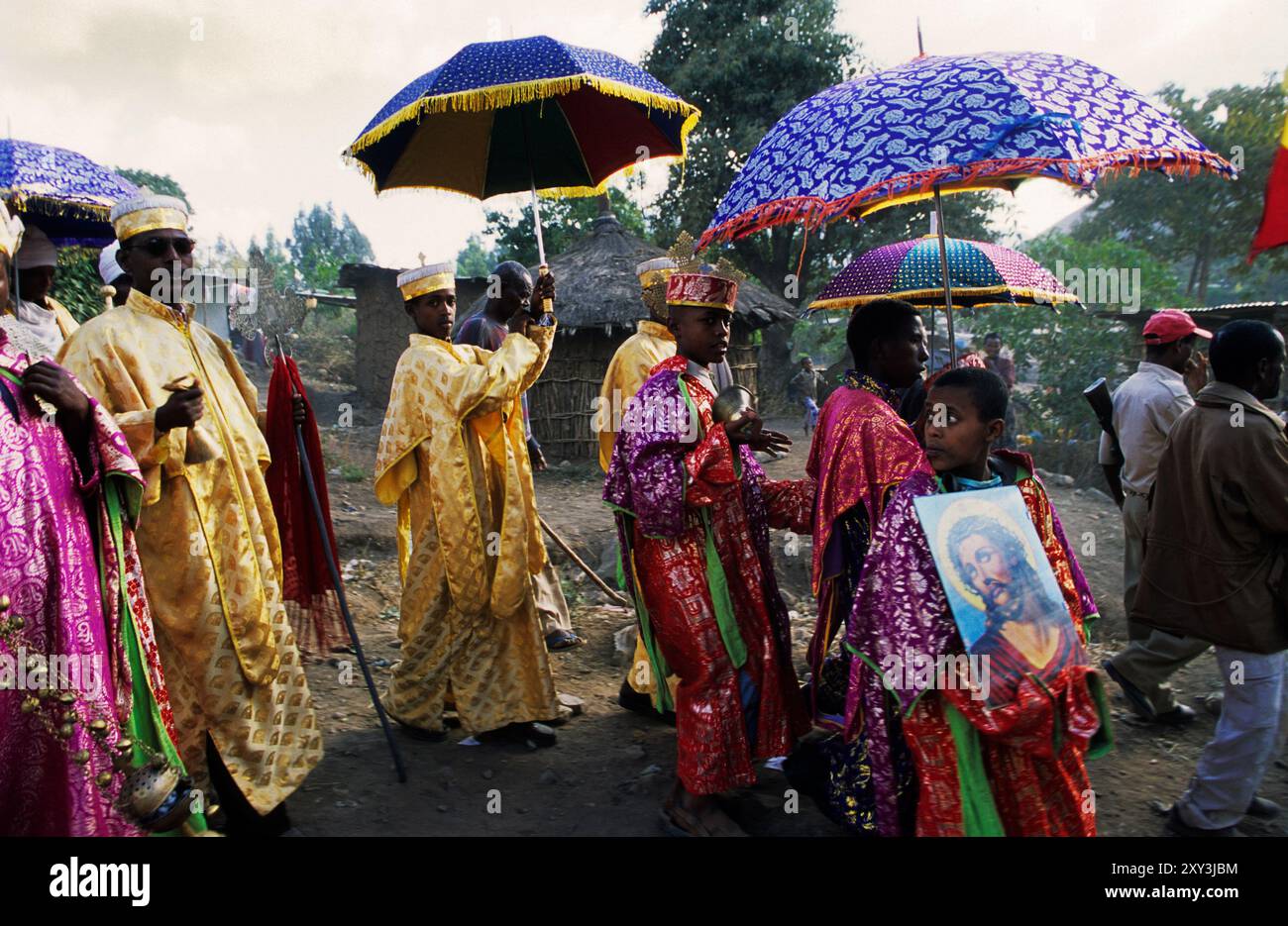 A colorful Timkat festival procession in Ethiopia Stock Photo - Alamy