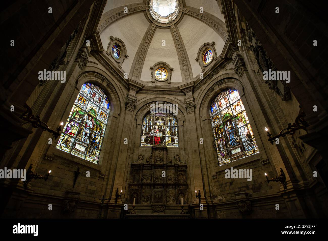 Altar and Stained Glass of a Baroque Chapel in St. Michael and St ...