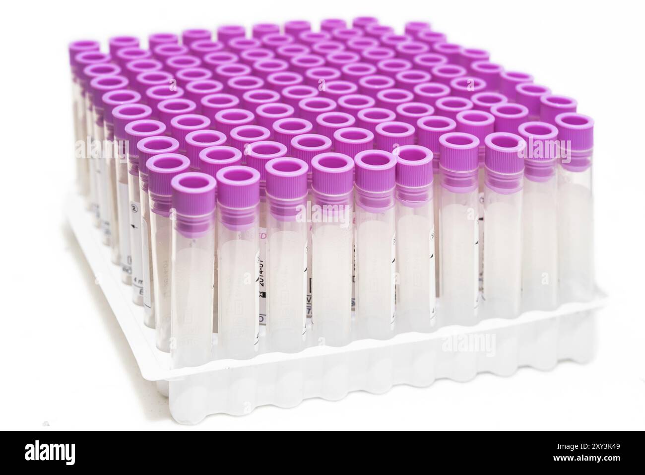 Covid-19 outbreak blood test. Close up view of empty test tubes for ...